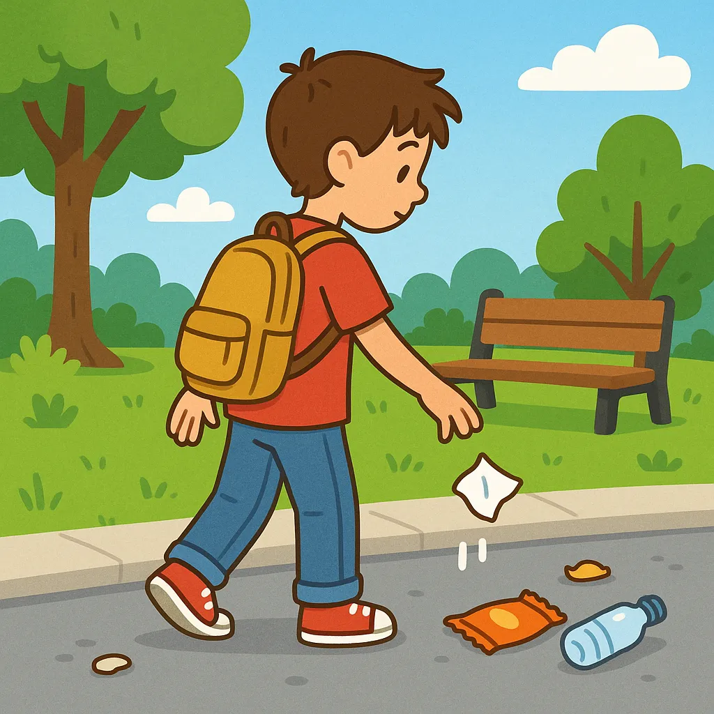 Imagen Un Niño Tirando Basura En El Suelo Arti