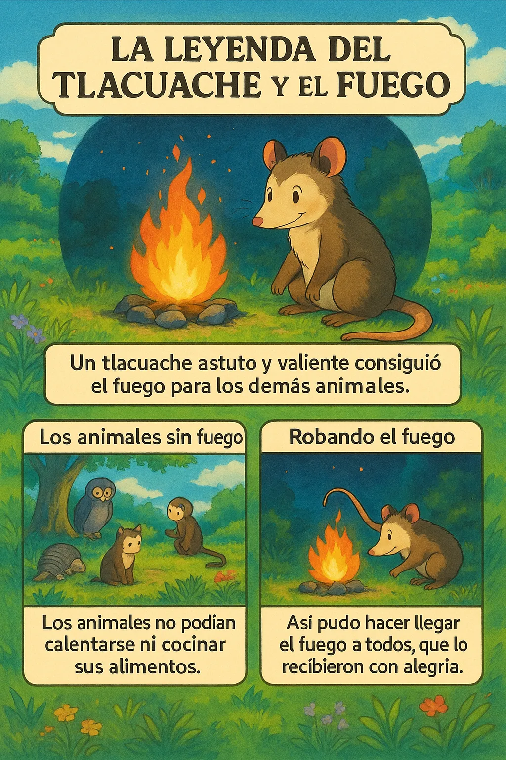 Leyenda del tlacuache y el fuego en la cultura mexicana | ARTi