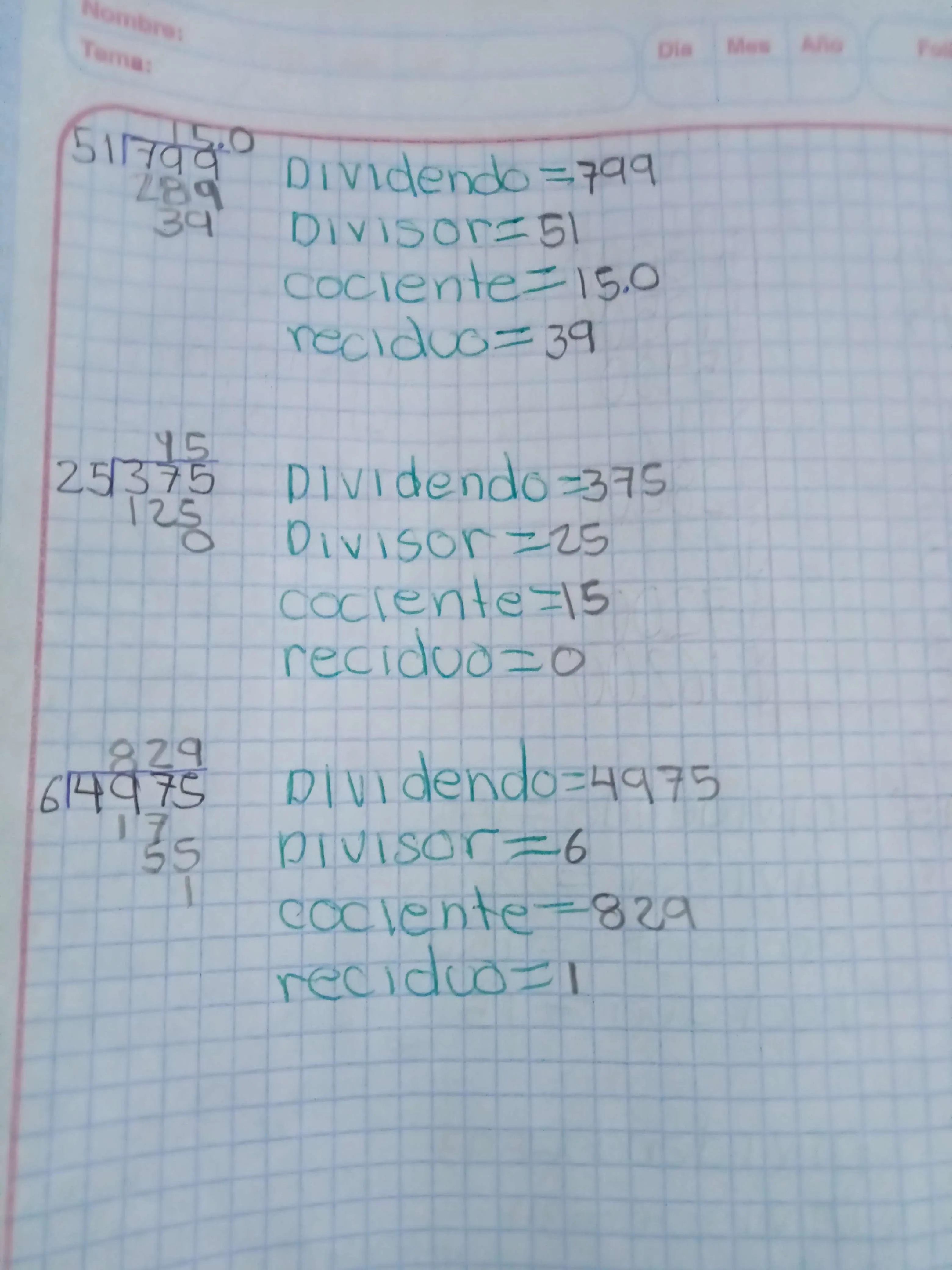 División con cociente y residuo | ARTi